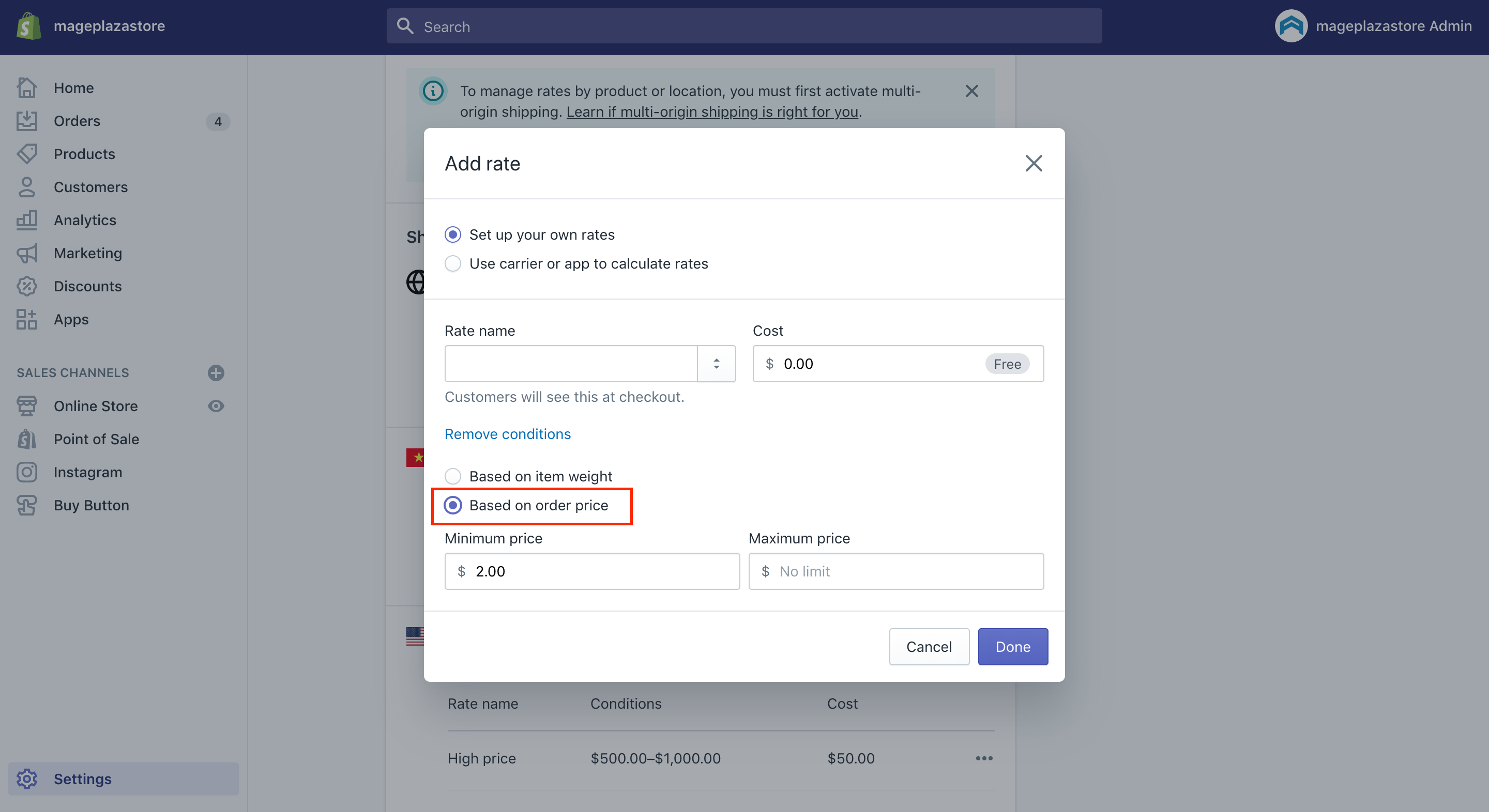 How to Add Flat Rate Shipping in Shopify