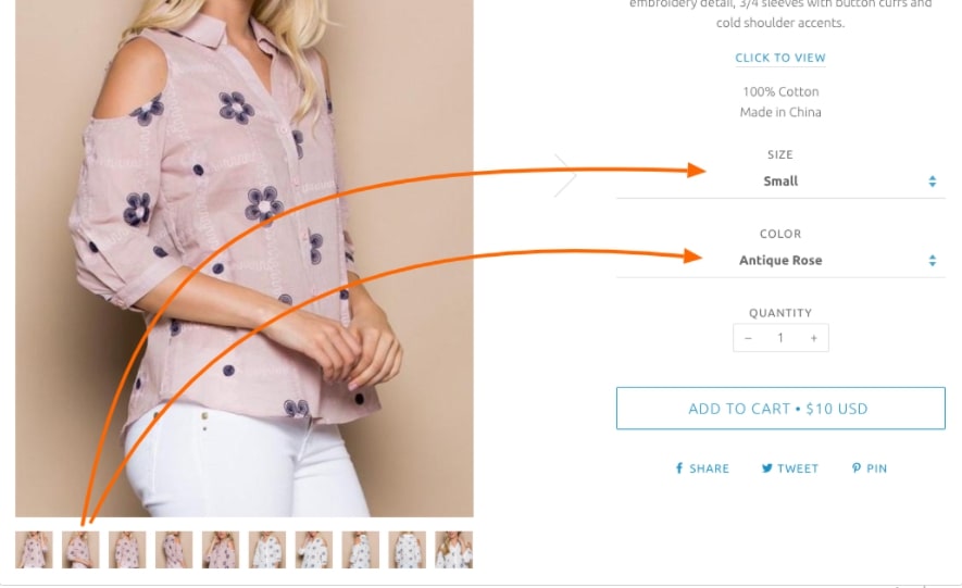 How To Change Image Based On Variant On Shopify